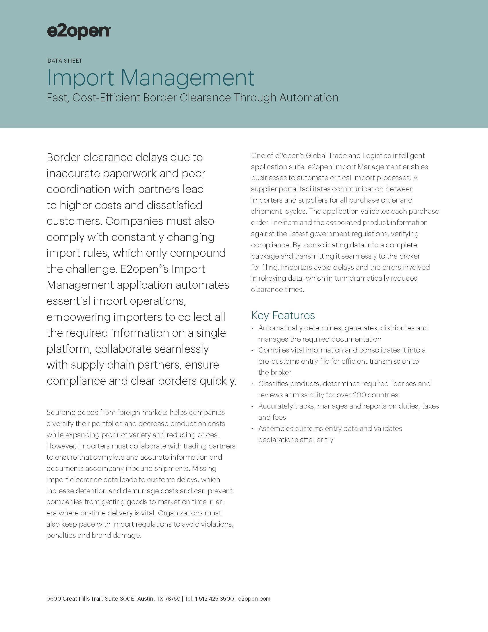 Global Trade Management | e2open
